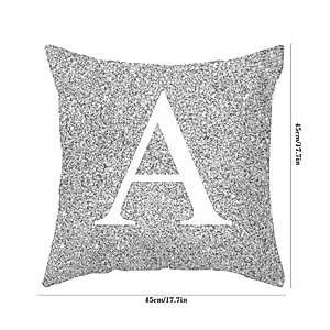 TUNKENCE Decorative Throw Pillow Covers Initial Throw Pillows 18x18 Home Decor Letter Cushion English Alphabet Pillowcases for Sofa Couch Bed,Decorative Soft Cushion Cases, 18x18Inch Clearance