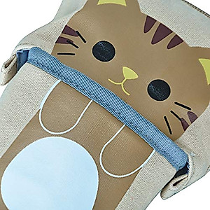 Oyachic Telescopic Pencil Holder Cat Pen Case Stand UP Cosmetics Organizer Pouch Zipper Box Bag with Inner Pocket