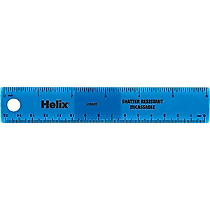 Helix Standard Ruler 6 Inch / 15cm, Assorted Colors (13107)