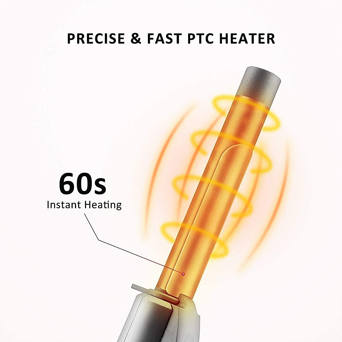 Aokitec 3/4 inch Cordless Travel Curling Iron Ceramic Coating Hair Curler with 5200mAh Battery, Instant Heating up to 420°F Wireless Battery Operated Curling Wand USB Charging Portable Hair Iron