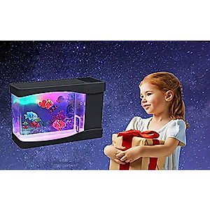 Lightahead® Artificial Mini Aquarium A Sensory Multi Colored LED Swimming Fish Tank with Bubbles
