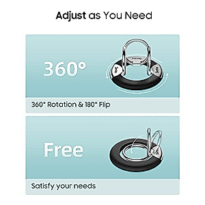 Benks Magnetic Phone Ring Holder Compatible with Magsafe, Adjustable Finger Ring Grip for iPhone 14/13/12 Series, Removable Kickstand - Black