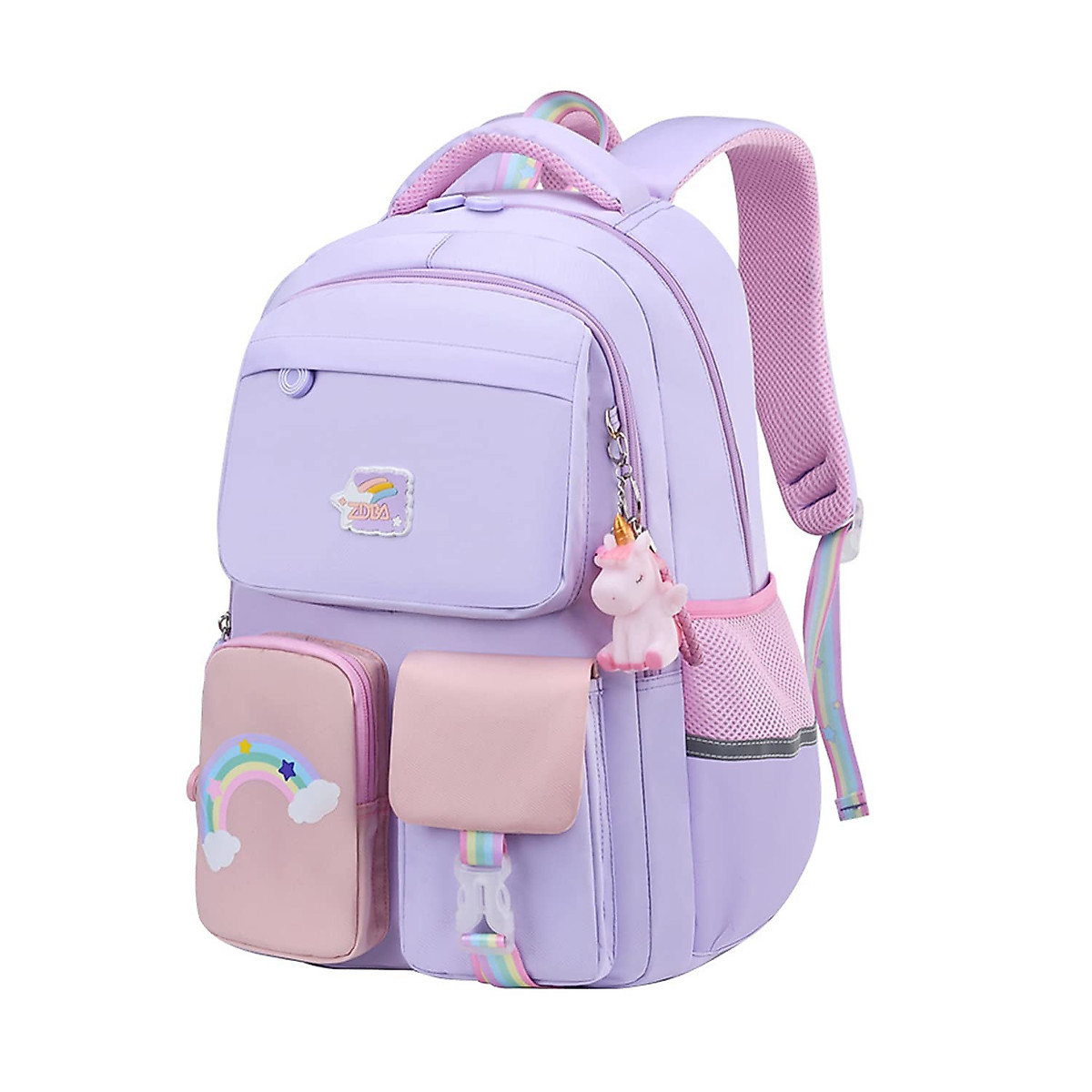 Unicorn Girls Backpack Cute Laptop Backpacks Casual Durable Lightweight Travel Bags Waterproof Bookbag For School (purple)