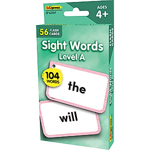 Teacher Created Resources Sight Words Flash Cards - Level A (EP62037), 3-1/8" x 5-1/8"