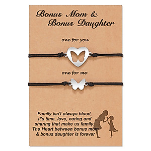 Tarsus Bonus Daughter Gifts, Bonus Mom Daughter Bracelets Stepdaughter Step Daughter Gifts from Stepmom Step Mom