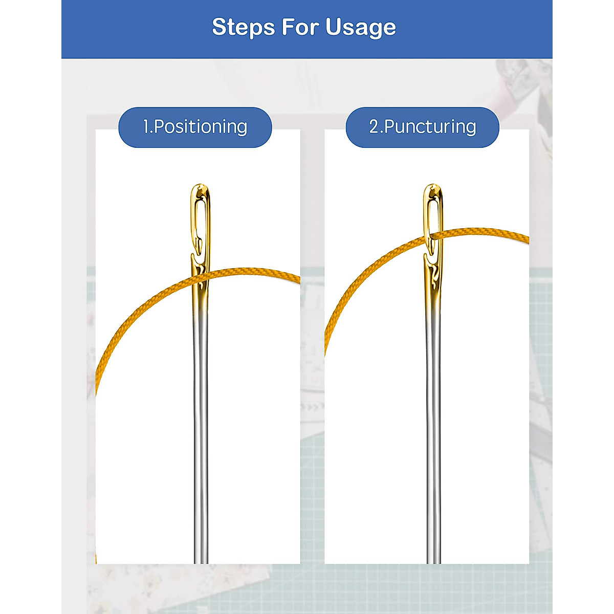 48PCS Self Threading Sewing Needles, Embroidery Needles for Hand Sewing, Easy Side Threading high-Level 3 Sizes, for DIY, Sewing and Mending, Embroidery