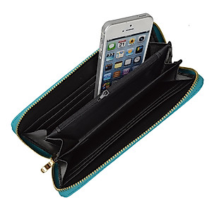 MARSHAL Women's Single Zip Around Wristlet Clutch Organizer Wallet