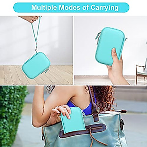 Canboc Hard Case for New Canon Ivy 2 Mini/Canon Ivy Mini/Canon Ivy CLIQ+ CLIQ 2 CLIQ+2 Photo Printer Mobile Wireless Bluetooth Instant Camera Printer, Mesh Bag fit Photo Paper Cable, Mint Green