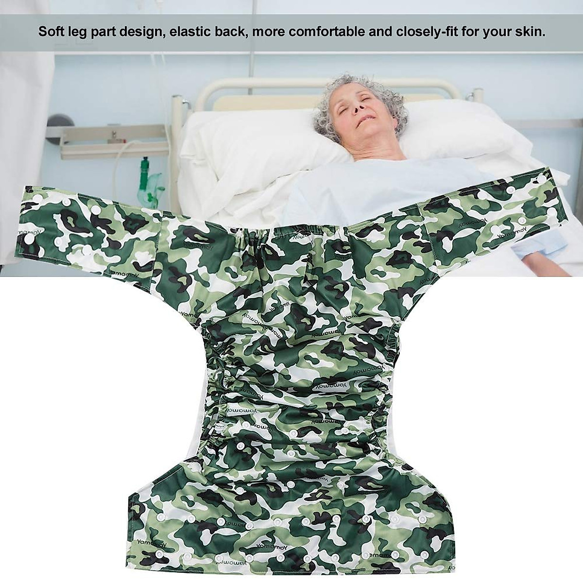 Wytino Washable Diapers,Reusable Adult Diaper Leak Proof Protection, Washable and Reusable Adjustable Breathable Adult Diaper for The Elderly, One Size Fits All(3)