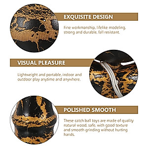 Kisangel Wooden Kendama Ball Toy Kendama Cup Toy Wooden Catch Game Japanese Traditional Wooden Toy Hand- Eye Coordination Toy ( Black )