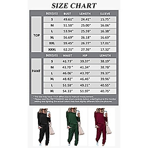 PRETTYGARDEN Women's 2023 Fall Two Piece Outfit Long Sleeve Crewneck Pullover Tops And Long Pants Tracksuit (Black,Medium)