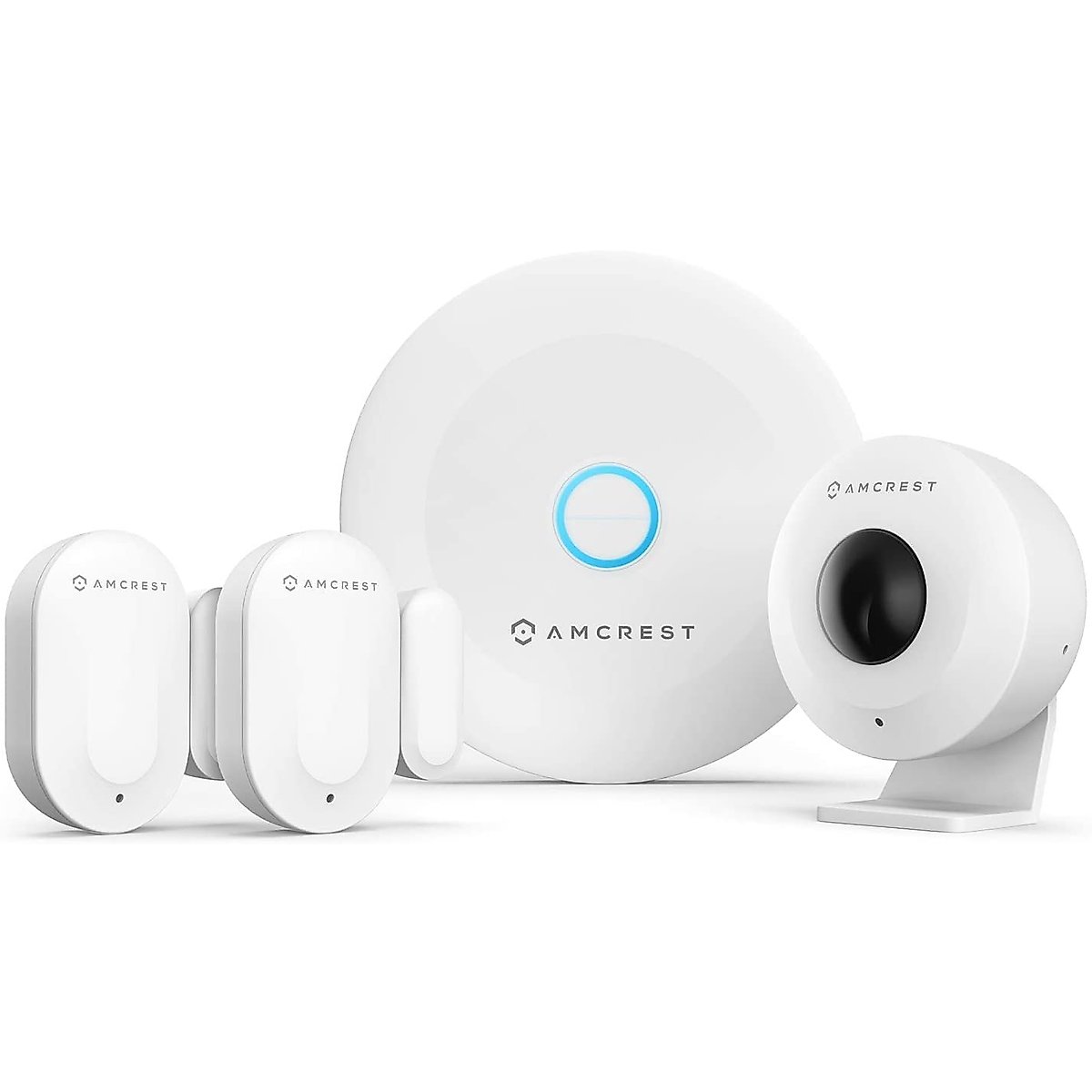 Amcrest Home Security System, DIY Smart Home Alarm System for Home with No Monthly Fees, Remote Arm/Disarm & Phone App Alerts, 4 Pieces-Kit (PIR Motion Sensor, Door Window Sensor, Alarm Hub)