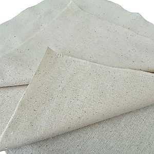 F as in Fabric Light Weight 100% Cotton Muslin Fabric Square Bundles, Unbleached Squares, Precut, Embroidery Squares (Natural, 10"x10" 15 Pieces)