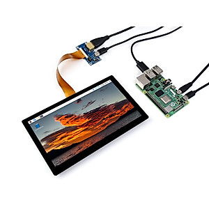 waveshare 1024 × 600 Resolution 7inch IPS Display Integrated Thin and Light Touch Screen for Raspberry Pi,Jetson Nano,Windows PC,Support Windows/Linux/Android System,170° Wide Viewing Angle