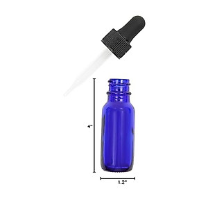 48 Count 1 oz Blue Glass Dropper Bottles and 6 Funnels (30 ml, 54 Pieces)