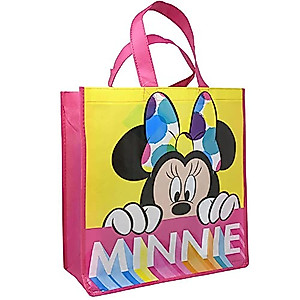 Disney Mickey And Minnie Mouse Tote Bag Bundle ~ 3 Classic Mickey And Minnie Mouse Reusable Grocery Bags, Travel Totes, For Kids, Adults Party Supplies, Party Favors With Stickers