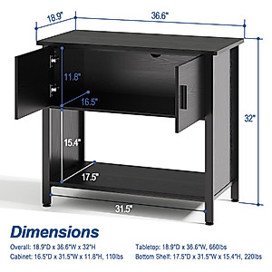 Xilingol 40-50 Gallon Aquarium Stand, Fish Tank Stand with Cabinet for Fish Accessories Storage, Heavy Duty Metal Frame, 990LBS Capacity, Turtle Tank, Reptile Terrariums and Breeder Tank Stand, Black