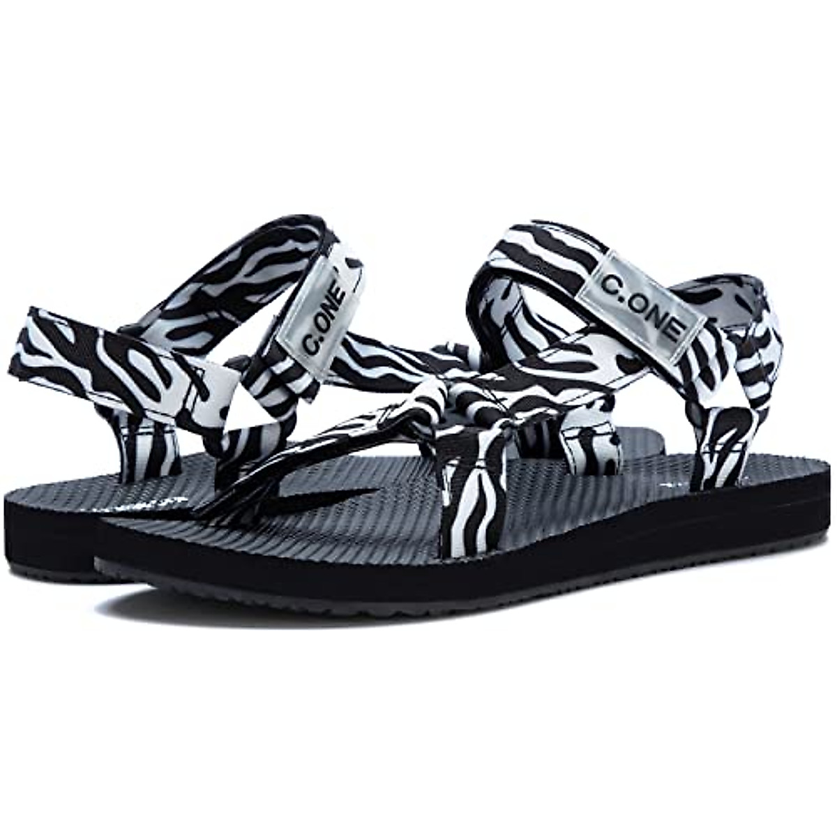 CHOOSEONE Women's Sport Sandals Hiking Sandals Athletic Sandal with Arch Support Yoga Mat Insole Outdoor Light Weight Water Shoes zebra 39