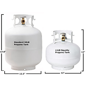 Flame King YSN11SQT 11 Pound Propane Tank Cylinder Squatty with Type 1 OPD Valve, White