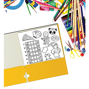 Two Pocket Portfolio Folders, 50-Pack, Yellow, Letter Size Paper Folders, by Better Office Products, 50 Pieces, Yellow