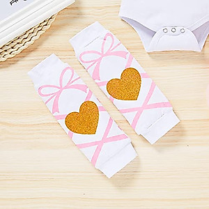 Newborn Baby Girl Skirt Set Infant Letter Print Romper+Tutu Skirt+Headband+Legging Warmer Clothes Outfit (Dot Pink, 0-3 Months)