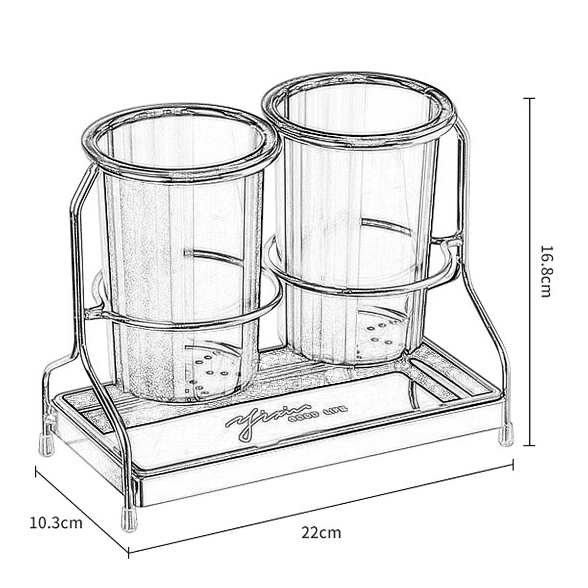 Bothyi Kitchen Utensil Holder, Cutlery Storage Organizer, Draining Chopstick Cage and Metal Hanger Rack, Utensil Crock for Countertop Restaurante Home , White