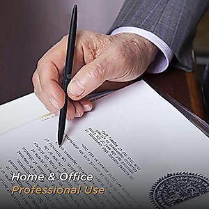 Oriday Chrome Ballpoint Slim Pens Set of 4 - Lightweight Metal Ball Point Pen in Black Ink Gift Box for Wedding, Student Gift, Bridal Shower (Rose Gold, Black Ink)