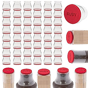 Ruby Sliders As Seen On TV by BulbHead - Red Means They’re Authentic - Premium Chair Covers Protect Hardwood & Tile Floors - Fits Most Furniture Leg Sizes & Shapes - 48-Pc Super-Value Pack, 48 Pack