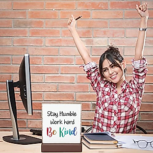 4 Pieces Inspirational Quotes Bible Desk Decor Wood Block Plaque Rustic Encouragement Gifts for Women Motivational Desk Decor Positive Wooden Table Signs with Wooden Stand (Inspirational Style)