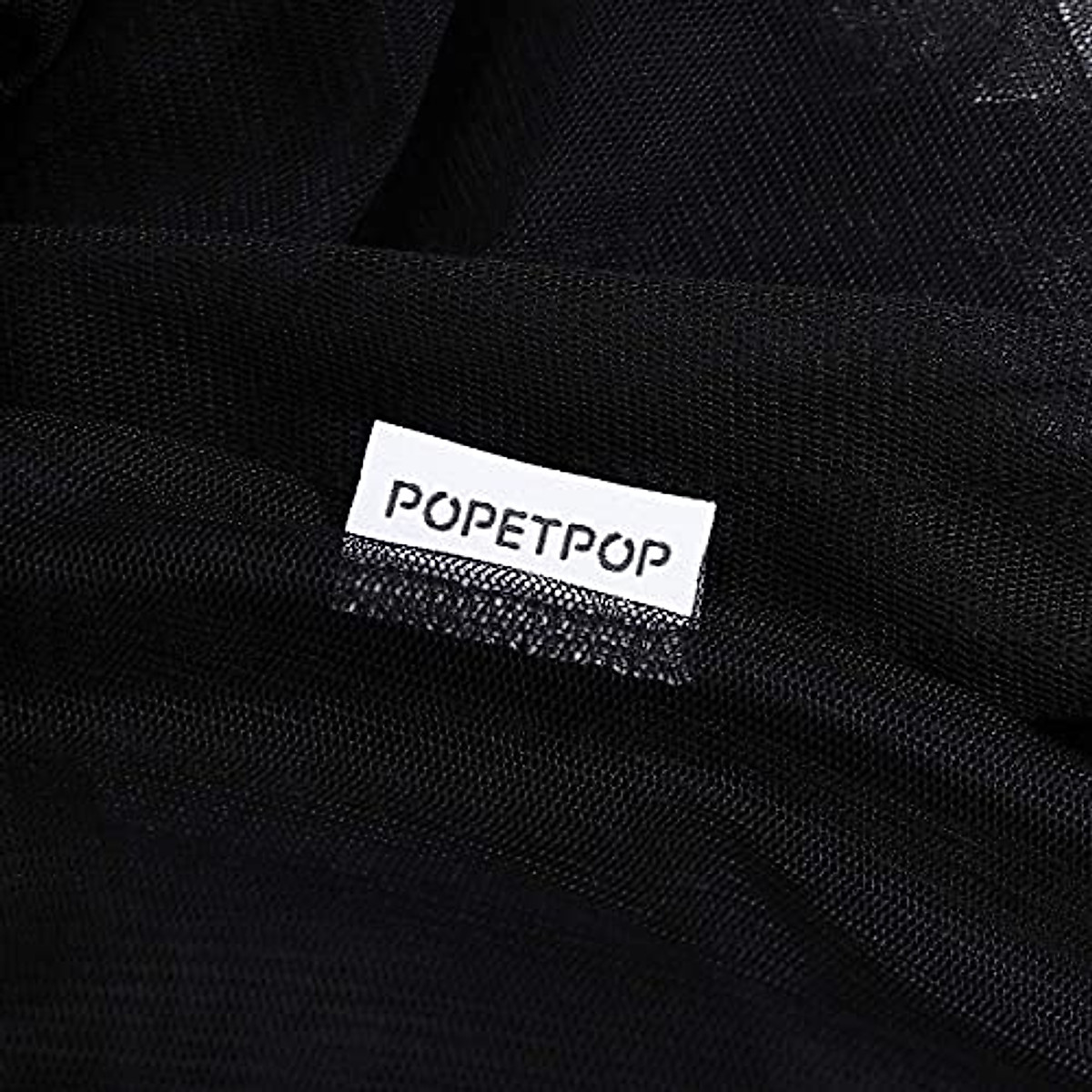 POPETPOP Mesh Birds Cage Seed Catcher + Universal Washable Bird Cage Cover (Black)