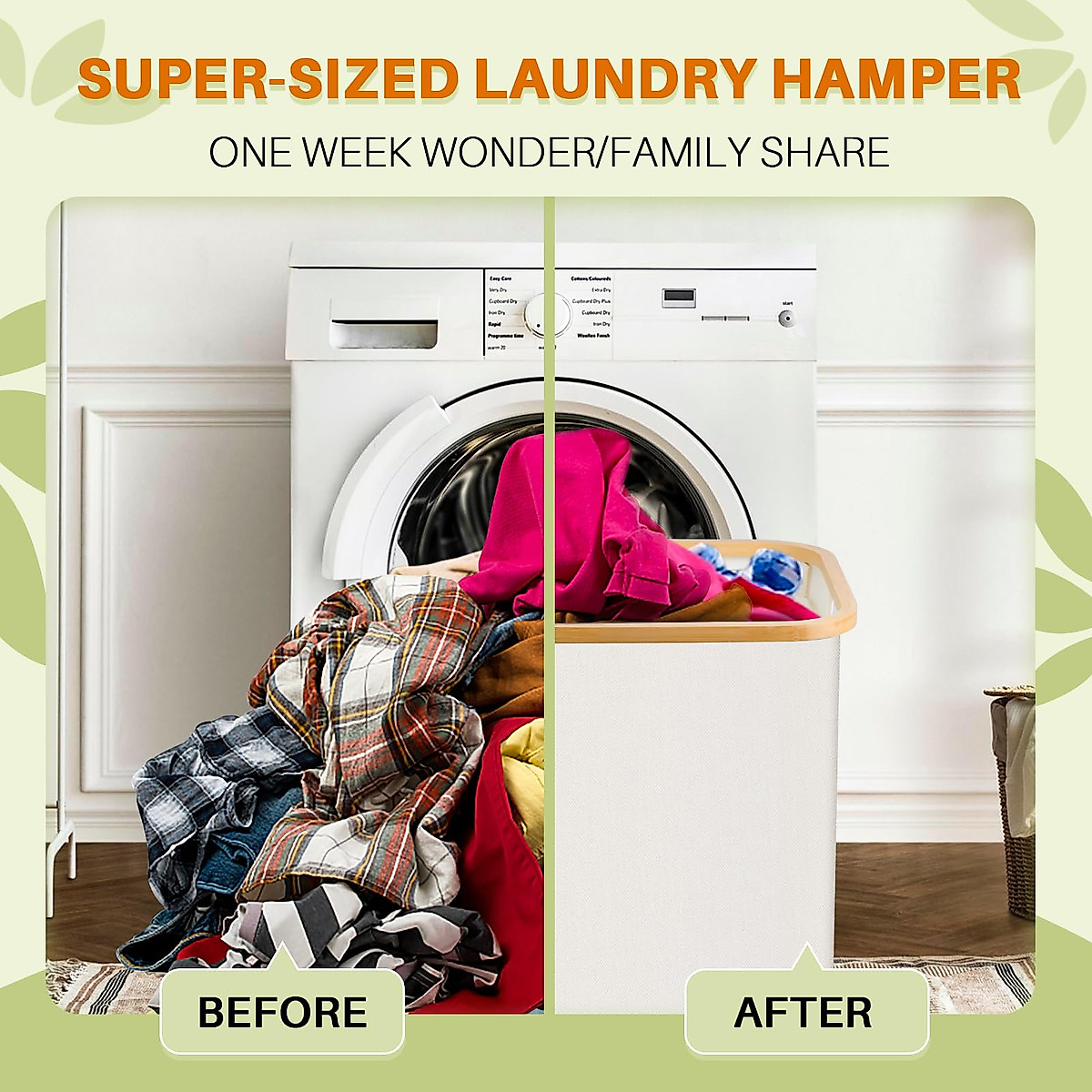 Laundry Hamper 3 Section, 145L Dirty Clothes Hamper with Lid, Extra Large Laundry Basket Organizer with Removable Inner Bags & Labels for Laundry Room, Bedroom, Beige