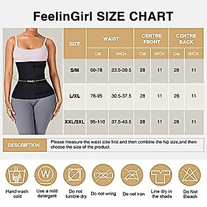 FeelinGirl Waist Trainer for Women Three Trimmer Belts Workout Plus Size Tummy Underbust Sport Girdle Body Shaper With Velcro