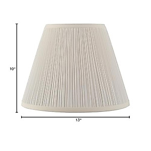 Aspen Creative 33055, Hardback Empire Transitional Spider Lamp Shade, Mushroom Pleated Off-White, 7" Top x 13" Bottom x 10" Slant