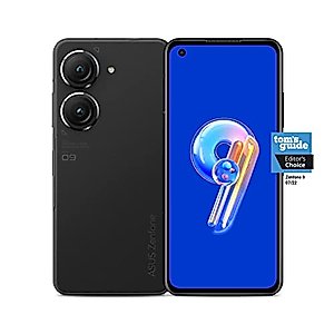 ASUS ZenFone 9 Cell Phone, 5.9” FHD+ 2400x1080 AMOLED 120Hz, IP68, 4300mAh Battery, 50MP/12MP Dual Camera 12MP Front, 16GB RAM, 256GB, 5G LTE Unlocked Dual SIM, Black, AI2202-16G256G-BK [US Version]