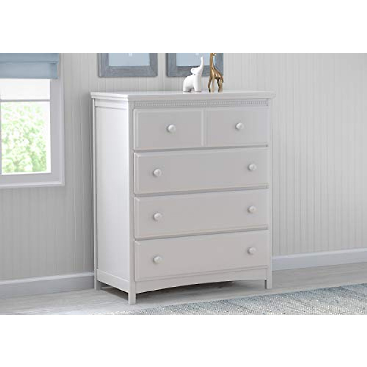 Delta Children Emerson 4 Drawer Chest, Greenguard Gold Certified, Bianca White