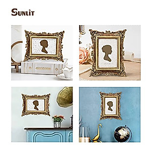 Sunlit Vintage Picture Frame 4x6 Inch, Luxury Antique Photo Frames with Glass Front, Photo Display, Tabletop Wall Hanging, Gift Ideas, Bronze Gold