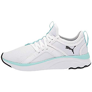 Puma Girls Softride Sophia Sneaker White-Island Paradise Black, 5 Big Kid