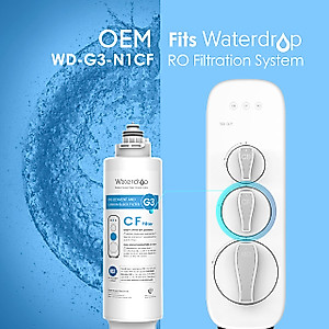 Waterdrop WD-G3-CF Filter, Replacement for WD-G3-W, WD-G3P600 and WD-G3P800-W Reverse Osmosis System, 6-month Lifetime