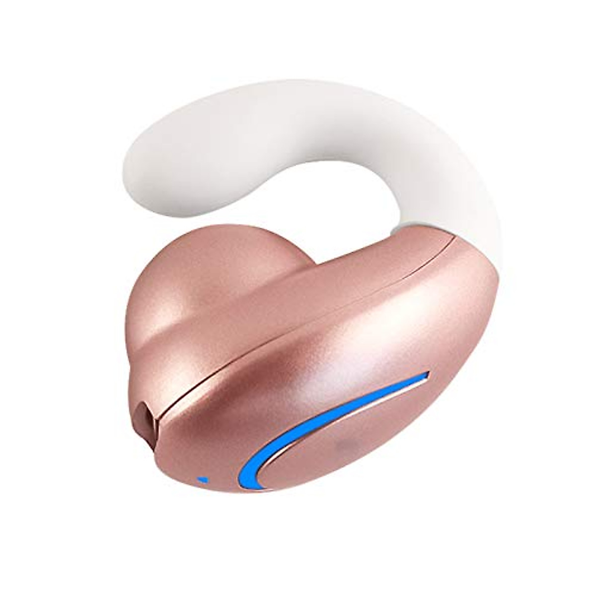 Sunffice Bluetooth Headset, Single Ear BT5.0 Ultralight Wireless Headphone Cell Phone Earpiece Ear Clip with Mic, Noise Canceling Handsfree Driving Earbud for iPhone, Android,Samsung Smartphone(Pink)
