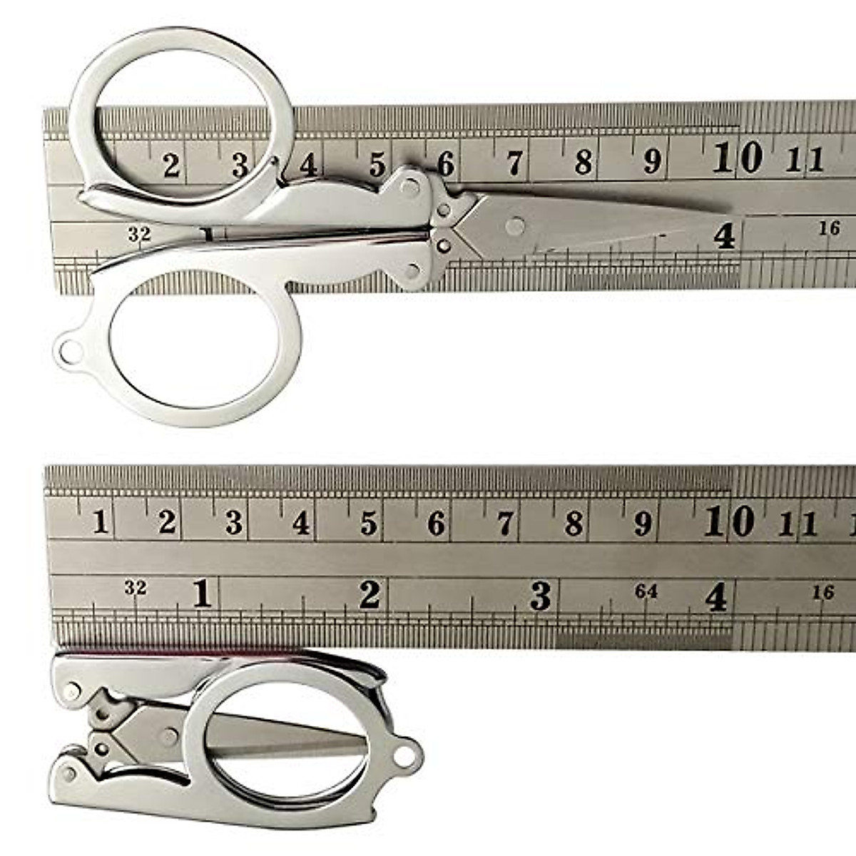 2Pcs Mini Scissors,Foldable Scissors Stainless,Travel Scissors for Can Hang on Your Key Chain,for Craft, Camping, Outdoors