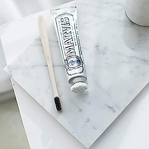 JIMEI Marble Rectangular Vanity Tray for Bathroom – Marble Kitchen Serving Tray for Coffee, Cheese, Pastries, Bread – Jewelry Storage Organizer Decorative Tray for Dresser, nightstand or Desk