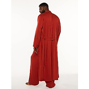Savage X Fenty, Men's, Savage X Satin Jacquard Long Robe, Henna Red, S