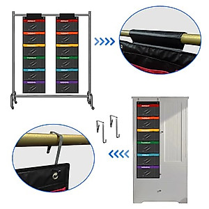 ABCKEY Rainbow Weekly Kids Clothes Organizer for Daily Activity,Portable Kids Clothes Storage with Two Hang Methods… (black)