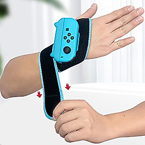 NANANINO Switch Boxing Grips, Switch Wrist Strap Compatible with Nintendo Switch Boxing Game and Switch Dance Game - Blue and Red (2 Packs)