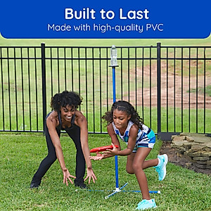 Giggle N Go Yard Games for Adults and Kids - Outdoor Polish Horseshoes Game Set for Backyard and Lawn with Frisbee, Bottle Stands, Poles and Storage Bag﻿, Easter Basket Stuffers Gifts for Kids.