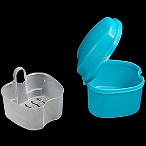 False Teeth Container Fake Teeth Box Case Hanging Box Container Net False Teeth Storage Bath Denture Tooth