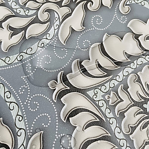 Yifasy 2Pack Shelf Liners for Kitchen Cabinets Closet Easy Clean Self Adhesive Grey Damask Wallpapers Refresh Furniture Surface 18 inch Wide