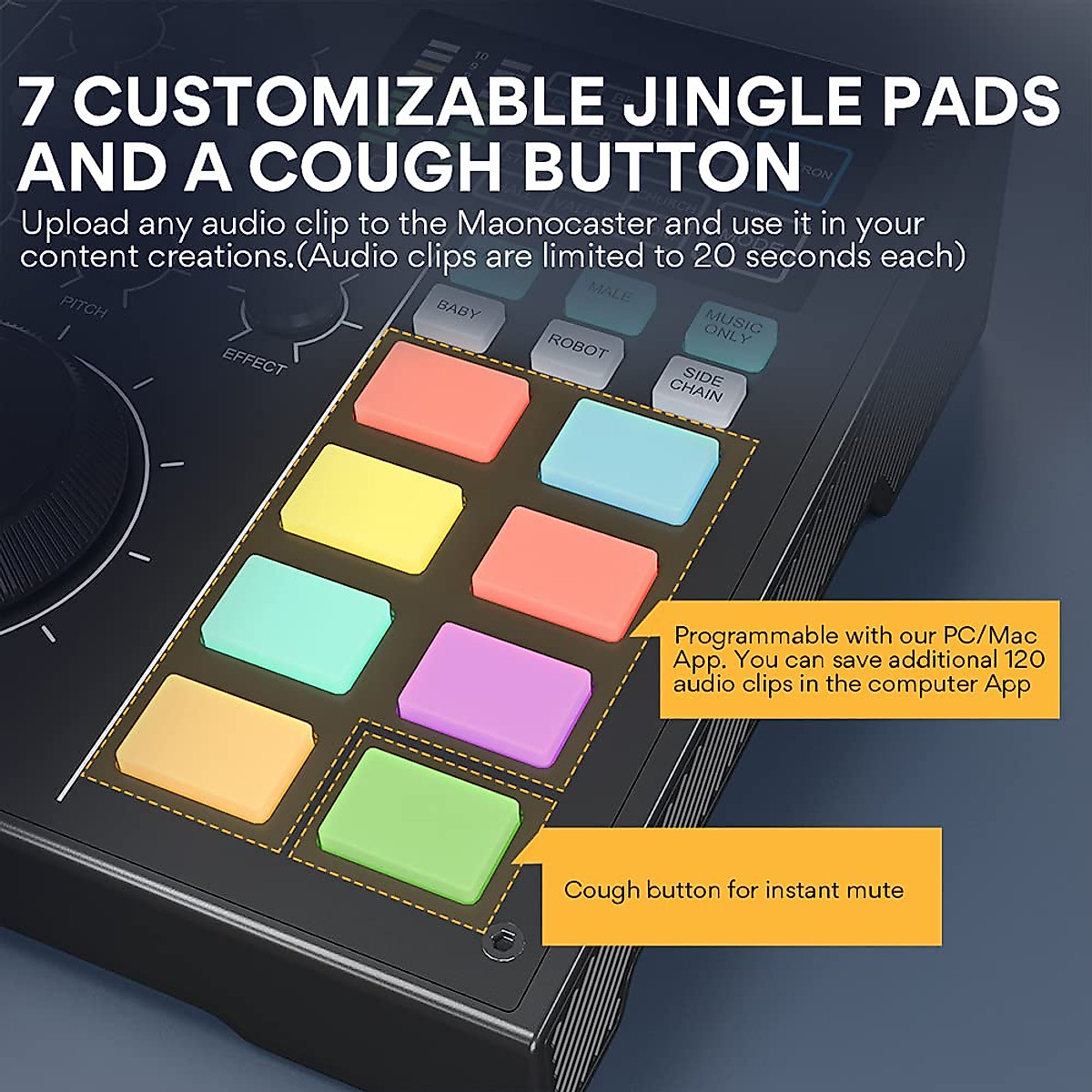 Audio Interface with Dynamic Microphone, Maonocaster Portable ALL-IN-ONE Podcast Production Studio for Guitar, Live Streaming, PC, Recording, and Gaming