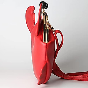 PTShadow Crab Shape Crossbody Shoulder Bag,Pu Leather Animal Purse for Women(Red)
