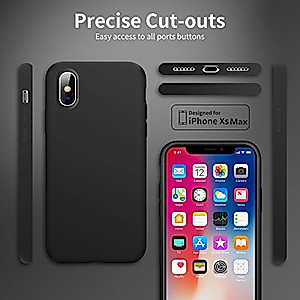 OTOFLY iPhone Xs Max Case,Ultra Slim Fit iPhone Case Liquid Silicone Gel Cover with Full Body Protection Anti-Scratch Shockproof Case Compatible with iPhone Xs Max, [Upgraded Version] (Black)